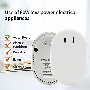 60W Step Up Voltage Converter 110V to 220V Lightweight Transformer and Travel Power Adapter US to EU Appliances with Circuit Breaker Protection