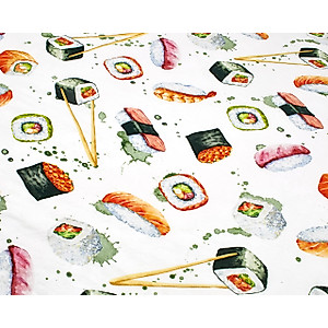 Sushi Crib Sheet | Extra Soft and Stretchy Jersey Knit Cotton | Beautiful Watercolor Design