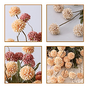 Banllis Artificial Flowers, Fake Flower Faux Plastic Dandelion for Home Decor DIY Wedding Kitchen Garden, Crown, Party, Hotel, Table - 6pcs