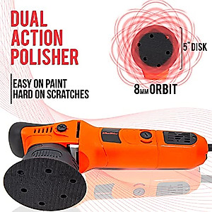 Dual Action Polisher for Car Detailing - MaxShine M8S V2 - Dual Action Polisher with 1000W Motor - 8mm Throw DA Polisher - 5-inch Backing Plate Orbital Polisher - Buffer Polisher for Car Detailing