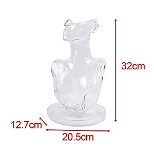 MagiDeal Pendant Necklace Display Model Ornament Mannequin Necklace Chain Jewelry Bust for Women Trades Shows Countertop Home Bedroom Retail Stores, Clear
