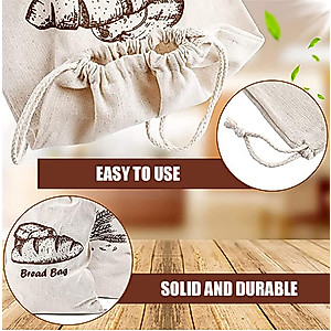 Reusable Linen Bread Bags for Homemade Bread Container, Set of 2 Reusable Bread Storage, Natural Large Storage for Artisan Bread (Unbleached)