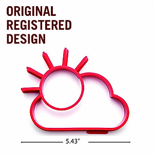 Sunnyside: Fun Egg Ring | Sun- and Cloud-Shaped Egg Mold | Cute Kitchen Accessories | Egg Rings for Frying Eggs | Silicone Egg Mold to Serve Eggs in a Fun Way | Cool Kitchen Gadgets by Monkey Business