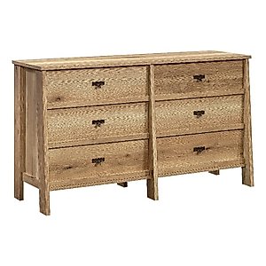 Sauder Trestle Engineered Wood 6 Drawer Dresser in Timber Oak