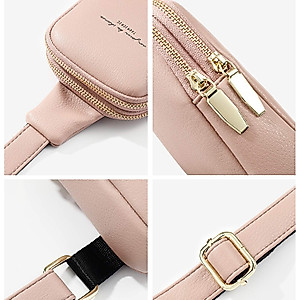 KOOIJNKO Women Vegan Leather Sling Bag, Outdoor One Shoulder Crossbody Chest Bag, Black