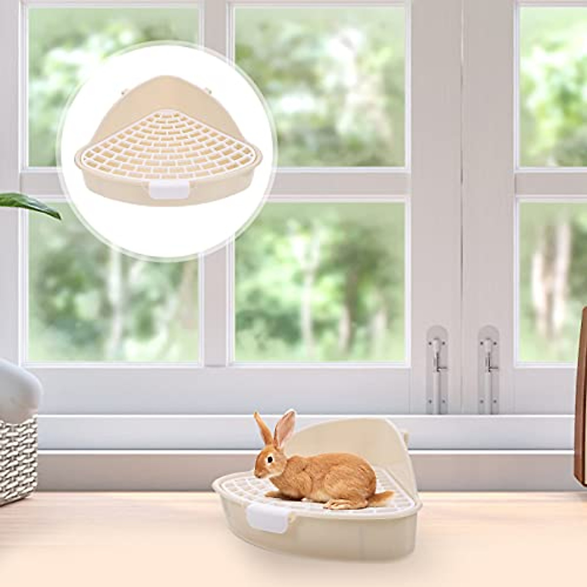 PATKAW Large Rabbit Litter Rabbit Corner Potty Rabbit Toilet Box Rabbit Potty Box Box Potty Corner
