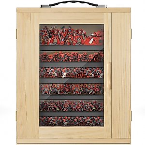 WELIDAY Miniature Storage Case for Collectibles Miniatures, Miniature Display Cases with Magnetic Door and 6 Trays, Clear View Miniatures Transport Case