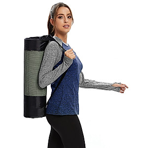 Fleece Lined Shirt for Women Long Sleeve Running Shirts with Thumb Holes（Navy-Grey,Medium