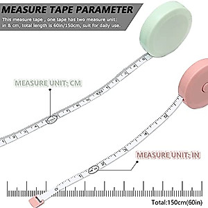 6 Packs Retractable Tape Measure + 2PCS Soft Boby Measuring Tape for Body Measurements(60-Inch), Premium Sewing Tape Double Scale Vinyl Ruler for Weight Loss Medical Tailor Fabric Cloth Knitting Craft