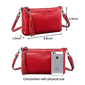 Artwell Women Genuine Leather Crossbody Bag Small Shoulder Bag Zipper Clutch Phone Wallet Purse for Lady (Purple)