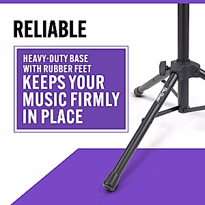 On-Stage SM7211B Professional Grade Folding Orchestral Sheet Music Stand, Black