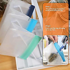 Meetall 12Pack Reusable Freezer Bags Resilient Leakproof Bags for Sandwich Snacks and Meal Prep Extra Thick Durable Locking Seal Press Bag for Freshness BPA FREE