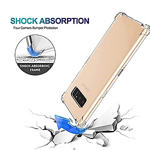 Galaxy Note 8 Case Crystal Clear Shockproof Bumper Protective Cell Phone Case for Samsung Galaxy Note 8 Transparent Back Covers for Men Women Boys Girls Flexible Slim Fit Rubber Silicone Gel