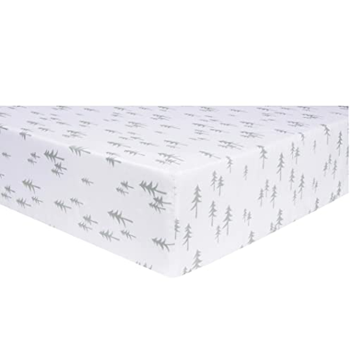 Trend Lab Pine Trees Fitted Crib Sheet for Baby Mattress, Made of 100% Cotton, Fits a Standard 28 x 52 in Crib Mattress