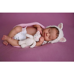 RXDOLL Sleeping Newborn Doll Girl 20 inch Reborn Baby Dolls Silicone Vinyl Full Body Realistic Preemie Baby Dolls Girl Lifelike Reborn Bebe Doll Anatomically Correct
