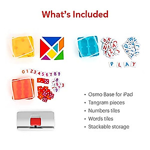 Osmo - Genius Starter Kit for iPad & iPhone - 5 Educational Learning Games - Ages 6-10 - Math, Spelling, Creativity & More - STEM Toy Gifts for Kids, Boy & Girl - Ages 6 7 8 9 10 (Osmo Base Included)