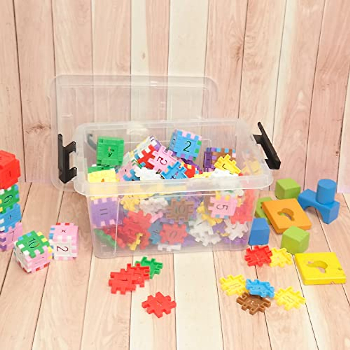 Ortodayes 6-Pack Small Clear Storage Boxes, Plastic Bin with Lid, 5.5 Liter