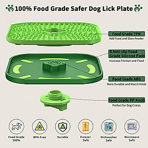 CIICII Dog Lick Mat for Dogs Crate, 2 in 1 Dog Slow Feeder Treat Mat (Large 7.1" Dog Licking Mat + Dog Crate Training Aid) with Silicone Anti-Slip Pad for Dogs/Cats Anxiety Reduction & Boredom Relief