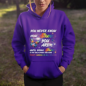 Gift for Cancer Survivors Showing Strength Courage Black and Muticolor Unisex Hoodie