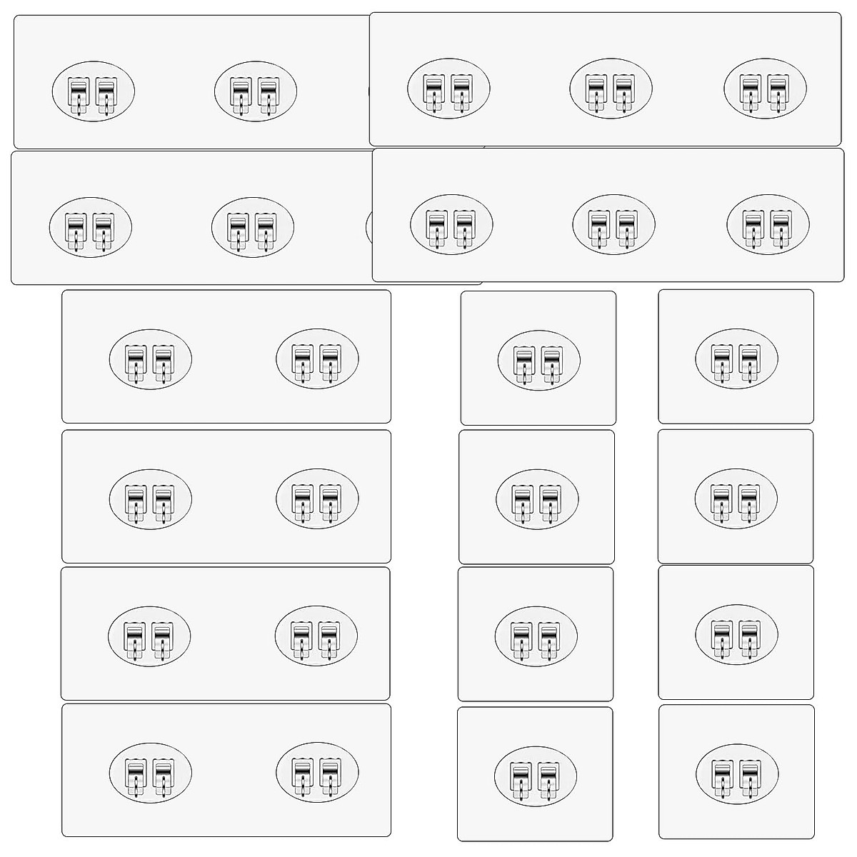 Jninexiu 16 Pack Shower Caddy Adhesive Replacement, Shower Hooks for Shower Caddy Adhesive Replacement Clear Strong Sticker Hooks No Drilling Sticky Hanging Hooks