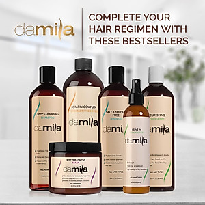 Damila Salt & Sulfate Free Shampoo & Nourishing Conditioner Set, 16.9 fl oz & Deep Treatment Mask, 16.9 fl oz