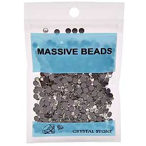 3000 Pieces Hot Fix Glass Flatback Rhinestones HotFix Round Crystal Gems SS10(3MM) (Crystal Clear, SS10(3MM))