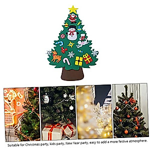 3D Felt Christmas Tree Felt Christmas Tree Nativity Crafts for Kids De Nativity Ornaments for Kids DIY Christmas Ornaments Table Xmas Tree Model Felt Christmas Tree Set Felt Tree