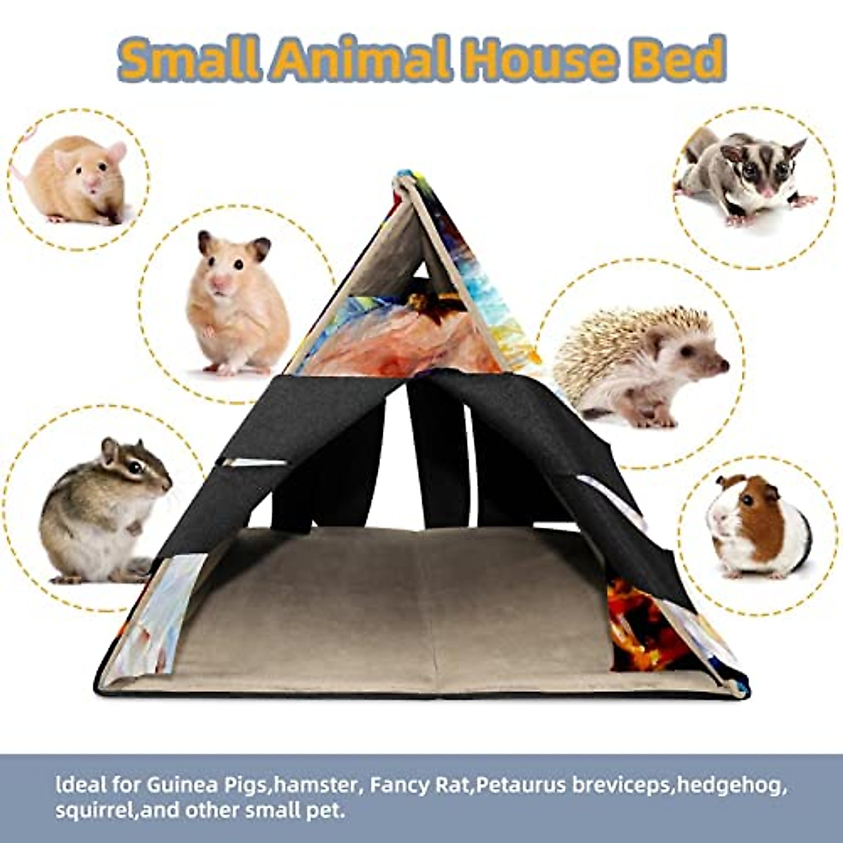 enheng Small Pet Hideout Ballet Dancer Art Hamster House Guinea Pig Playhouse for Dwarf Rabbits Hedgehogs Chinchillas