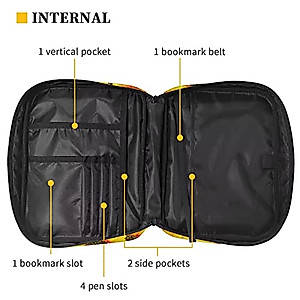 Drydeepin Cute Cow Cattle Yellow Sunflower Print Bible Case for Women Bible Journaling Supplies Bible Carrying Bag with Zipper Bible Book Covers Large Briefcase Bag for Work