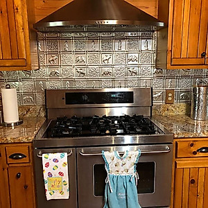 Shanko SKPC612 Gwen's Cabin Stamped Metal Nail-up Tin Wall and Backsplash Tile (14 sq. ft), Black, Pack of 6