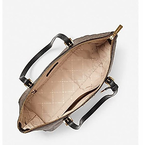 Michael Kors Coraline Large Logo and Leather Tote Bag (BROWN MULTI)