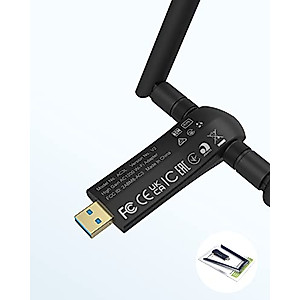 BrosTrend Linux WiFi Adapter for Ubuntu, Mint, Kali, Debian, Lubuntu, Xubuntu, Mate, Zorin, PureOS, Raspberry Pi 2+, Windows 11, 1200Mbps, 5GHz/2.4GHz, Long Range 2X5dBi Antennas, USB3.0