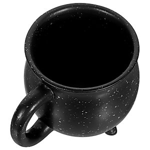 Zerodeko Halloween Witch Brew Cauldron Mug 450ML Ceramic Drinks Serving Mug Black Cauldron Coffee Mug Decorative Drinking Cup Halloween Tabletop Decor