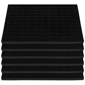 Zerodeko Jewelry Display Trays Black Jewelry Foam Insert 6pcs Ring Earring Display Pad Tray Slots Sponge Pad for Jewelry Boxes Trays Display Showcase Storage Selling Jewelry