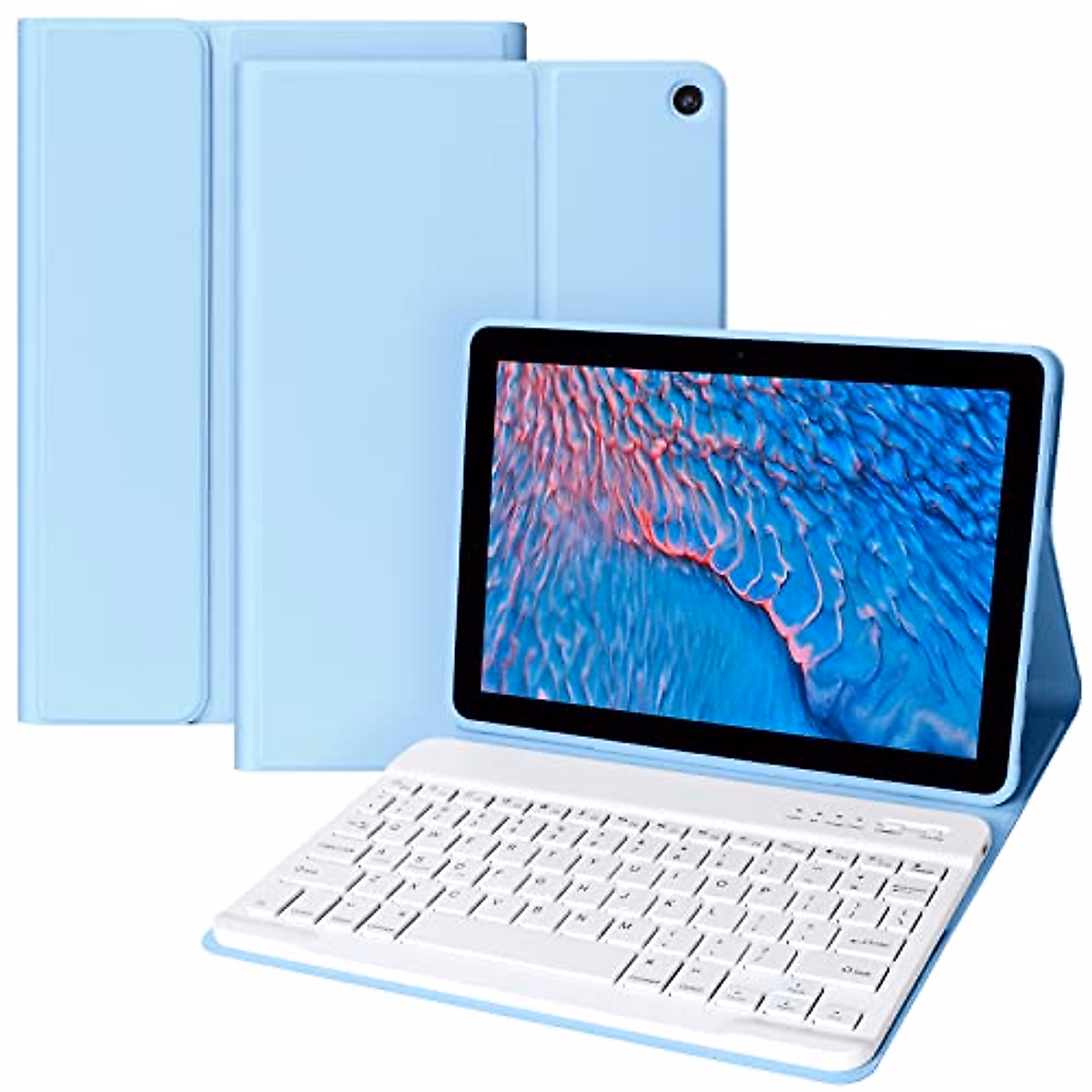 Keyboard Case for All-New Kindle Fire HD 10 and Fire HD 10 Plus Tablet (Only Compatible with 11th Generation 2021 Release)Slim Lightweight Protective Cover with Detachable Bluetooth Keyboard(Blue)