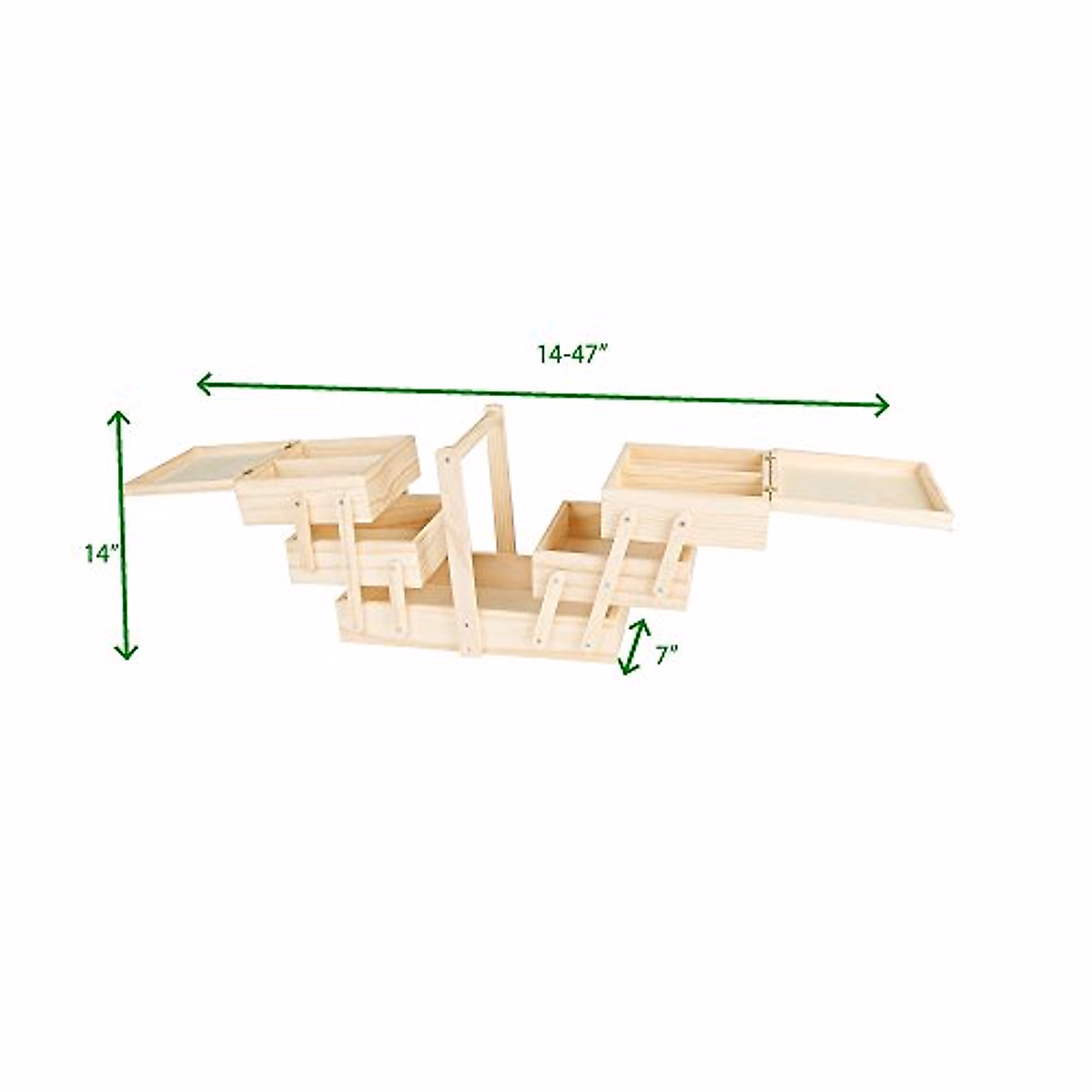 Mind Reader Sewing Box Organizer, Needles, Thread, Scissors, Wood, Brown