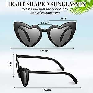 50 Pairs Heart Shaped Sunglasses Vintage Heart Sunglasses Bride Sunglasses Women's Sunglasses Retro Glasses for Wedding (Black)