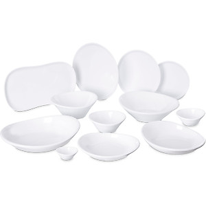 Carlisle FoodService Products Stadia Reusable Plastic Plate Appetizer Plate for Home and Restaurant, Melamine, 7.25 Inches, White