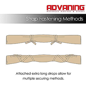 ADVANING All-Weather Protective Cover for 8' Wide Retractable Awnings, Heavy-Duty Weather Proof Polyester Fabric, Color: Beige, AC0800-P861T