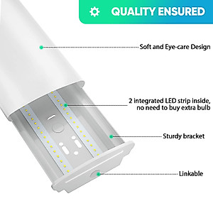 TychoLite 8FT LED Shop Lights 110W LED Garage Light, 5000K, 12000lm, 8 Foot LED Linear Strip Fixture, Surface and Suspend Mounting, for Warehouse, Workshop, Replace for Fluorescent Tube 2 Pack
