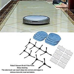 EVGATSAUTO Robot Vacuum Brush Filter Parts, Premium Fiber Robotic Vacuum Cleaner Accessories Kit Mop Cloth Side Brush Filter Parts Replacement for BR150 BR151
