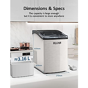 Nugget Ice Maker Countertop, 40lbs/Day, Pebble Ice Maker Machine with Ice Scoop and Basket, Self-Cleaning, Auto Water Refill, Touch Button, Ice Coffee and Cocktails for Indoor/Outdoor