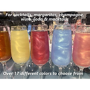 Snowy River Cocktail Sugar & Edible Glitter Pack - Naturally Colored Beverage Rimming Sugar for Cocktails, Margaritas, Drinks, 4oz Sugar & 4g Glitter (Purple)