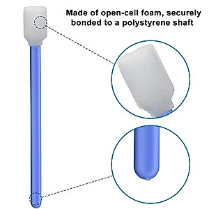 Wellgler's 5.11" Foam Cleaning Swabs，for Electronics, Camera, Gun,Optical Lens Cleaning and Clean Inkjet Printer Roland