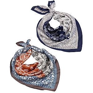 Satin Silk Head Scarf Neckerchief, Women Hair Neck BandanaThin Soft Scarfs for Spring Summer, Mom Grandma Best Friend Sister Wife Girlfriend Gift