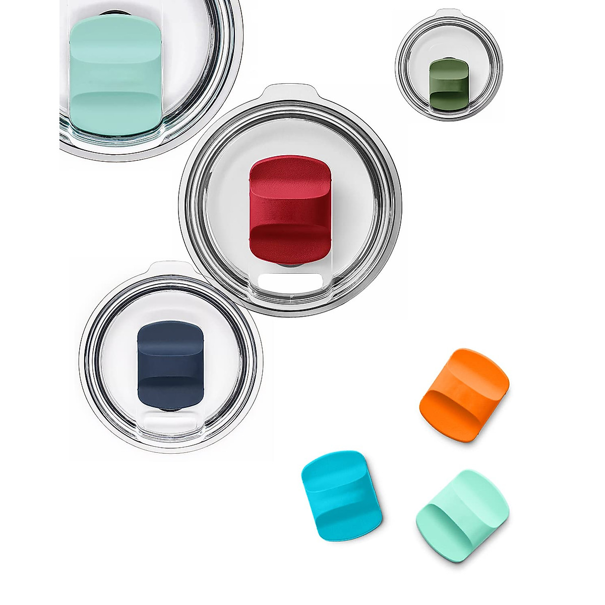 MagSlider Replacement Kit, 3 Pack, Aliensx Magnetic Slider Block fits Yeti Rtic Tumblers Magnetic Lids 10/16 / 20/26 / 30 oz and More Other Ramblers (Red/Navy/Black)