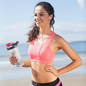 Mr. Pen- Shaker Bottles for Protein Mixes with Twist Cap, 28 oz, Gray & Pink Protein Shaker Bottle with Wire Whisk Ball, Mixer Bottle, Protein Shake Bottles, Protein Bottle, Protein Shake Bottle