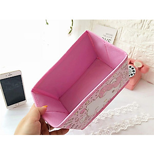 Kerr's Choice Collapsible Storage Bin Melody Foldable Baskets | Kawaii Office Desk Room Decoration Cute Room Decor