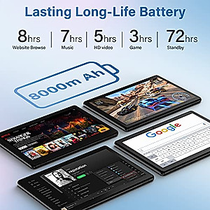 Android Tablet, 10 inch Android 12 Tablet, 2GB RAM 32GB ROM, 512GB Expand Android Tablet with Dual Camera, WiFi, Bluetooth, IPS HD Touch Screen, Google GMS Certified