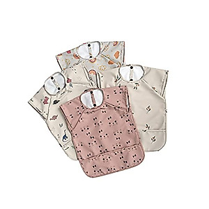 GZMM Waterproof Baby Bibs,Infant Toddler Extra Cover Feeding Bib With Food Catcher,Easy Clean & Washable